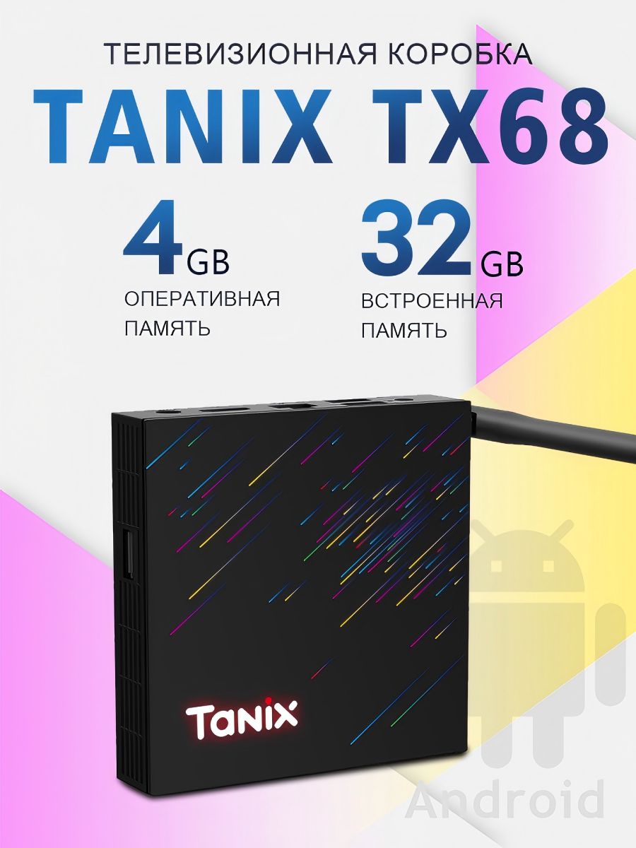 TANIX TX68 Android 12 Allwinner H618 2.4G&5G Wifi6 4K HD Медиаплеер ТВ ...