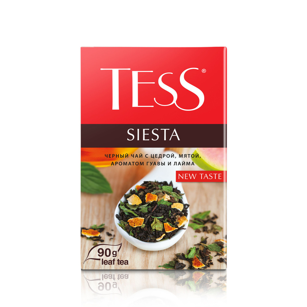 Чай черный листовой Tess Siesta,90 г (цедра, мята, гуава, лайм ...