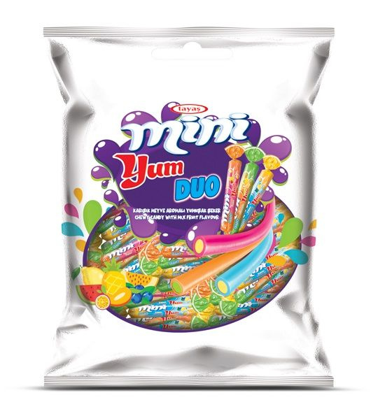 Конфеты MINI YUM DUO Ассорти мини жевательные палочки (пакет 700гр ...