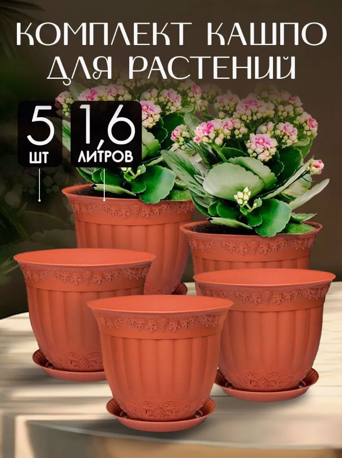 Горшок, кашпо для цветов растений, цветочный пластиковый для балкона ...
