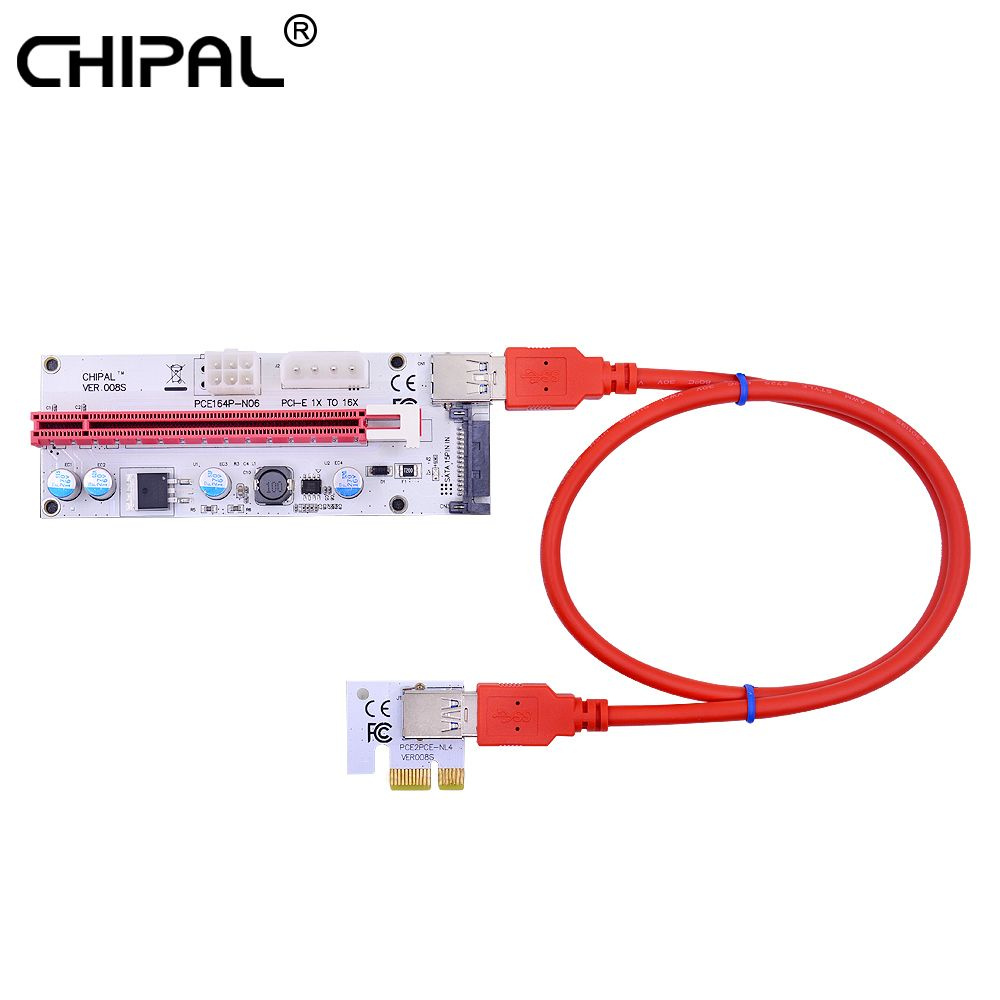 Pci E Райзер для видеокарты Chipal 008s Riser Pcie удлинитель плата