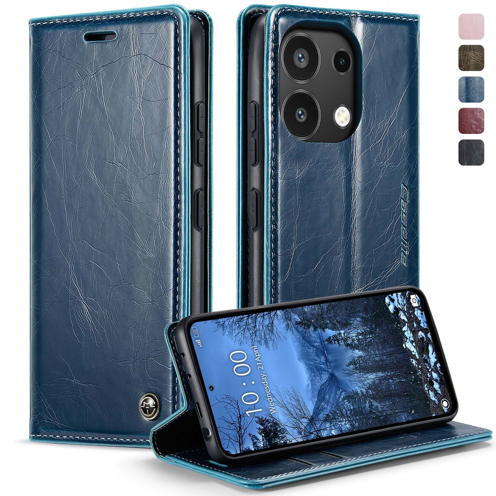 CaseMe Кожаный книжка чехол для Xiaomi Redmi Note 13 4G / Редми Нот 13 ...