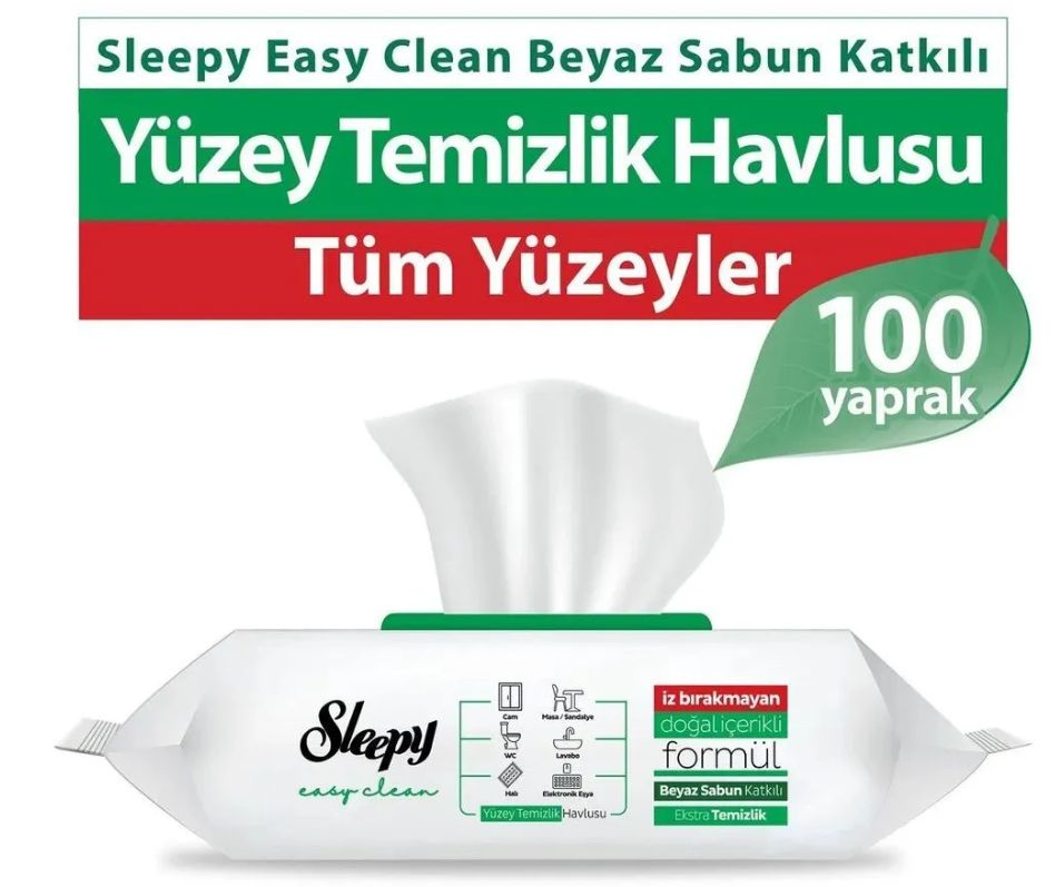 Белое мыло и полотенце Sleepy Easy Clean для очистки поверхностей, 100 ...