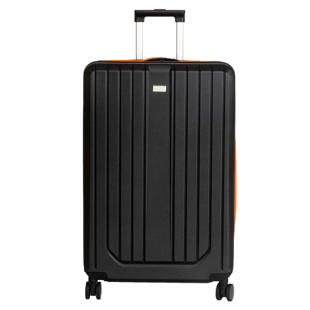 Чемодан Samsonite пластиковый СКЛАДНОЙ на колесах M black/orange из ABS ...