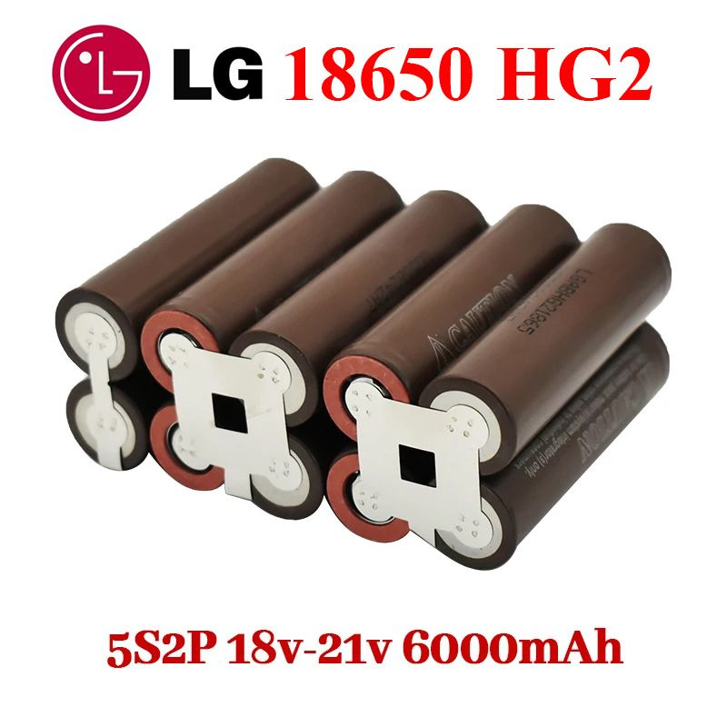 1 шт. Аккумуляторная сборка 18v-21v 6000mAh LG HG2 - купить с доставкой ...
