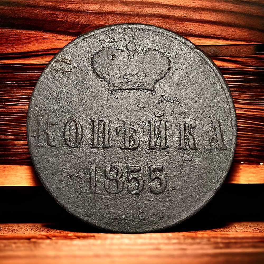 Монета Российской Империи Копейка 1855 года. Николай I - купить в интернет-магазине OZON с ...