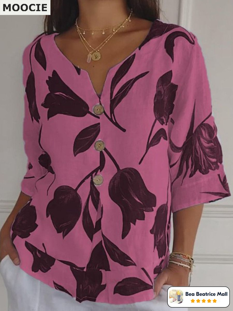 Лонгслив Женский MOOCIE красно-сиреневый Три четверти, размер 52 Хлопок Повседневный Без ...