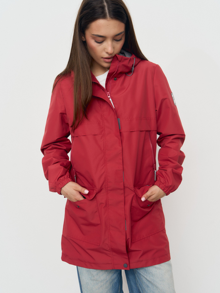 Ветровка Женский Avese Карманы, Капюшон бордовый, кирпичный капюшон Breathable, Waterproof ...