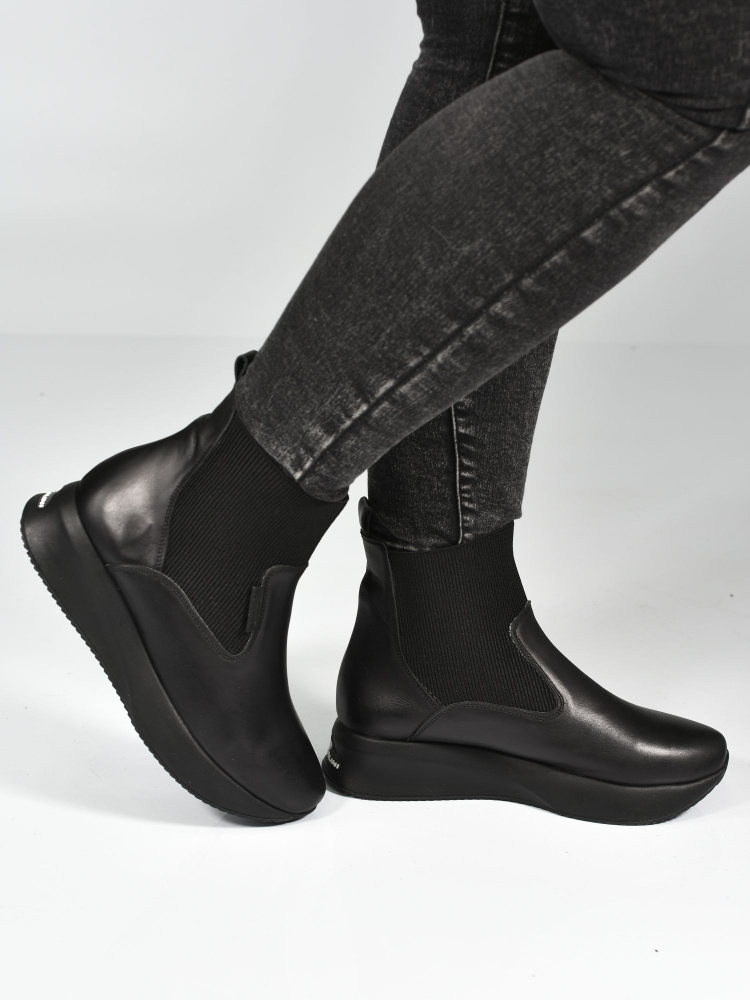 Ботинки Женский Ascalini черный, размер 38 Демисезон 8 Платформа Россия купить c доставкой на ...