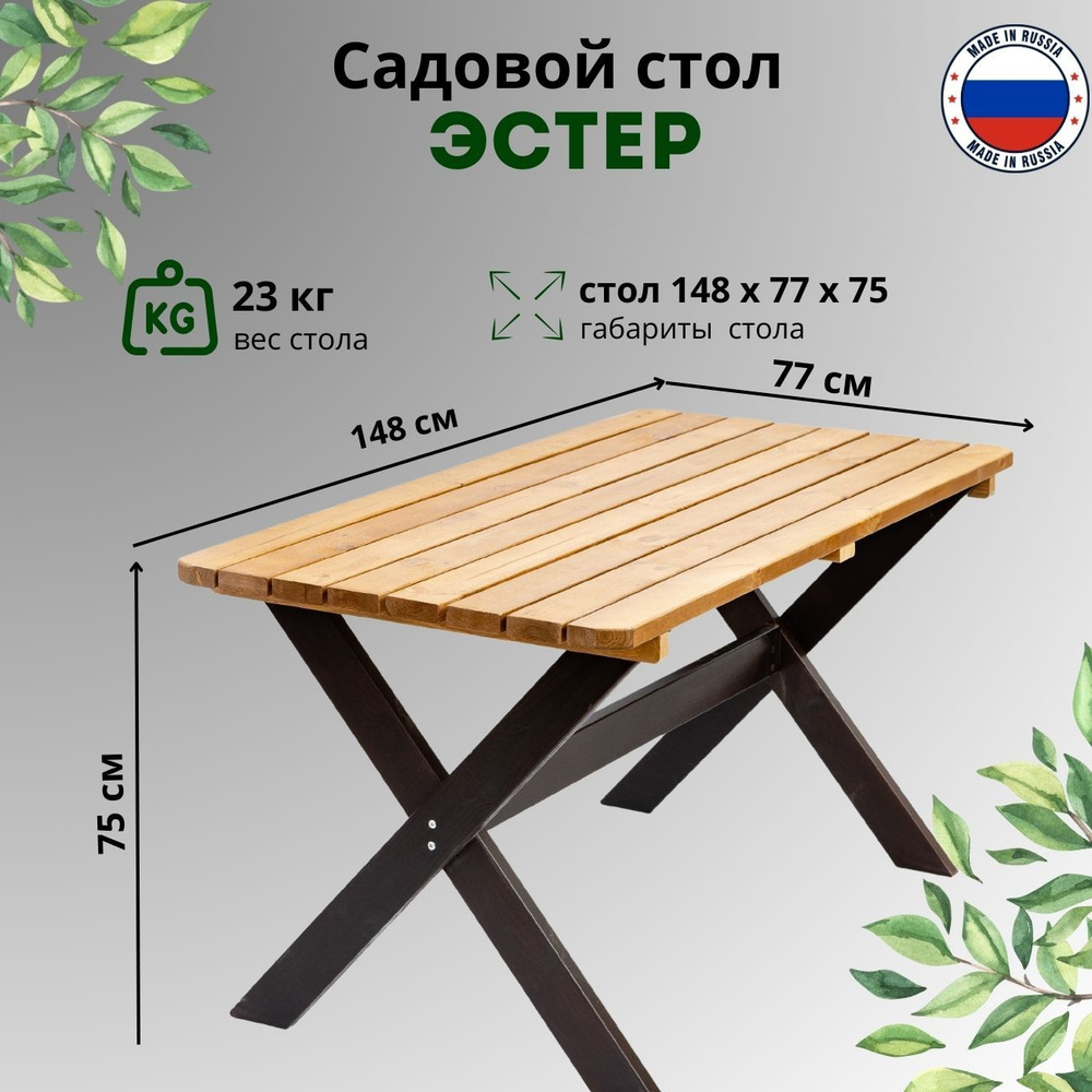 Стол обеденный садовый Эстер купить на OZON по низкой цене (1280943717)