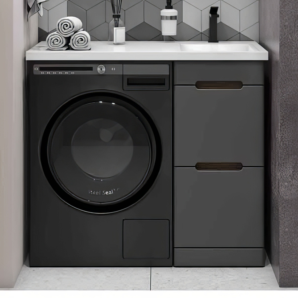 Тумба напольная SanStar Darko 40 с раковиной Даллас 100 правый (комплект) для ванной комнаты Дуб ...