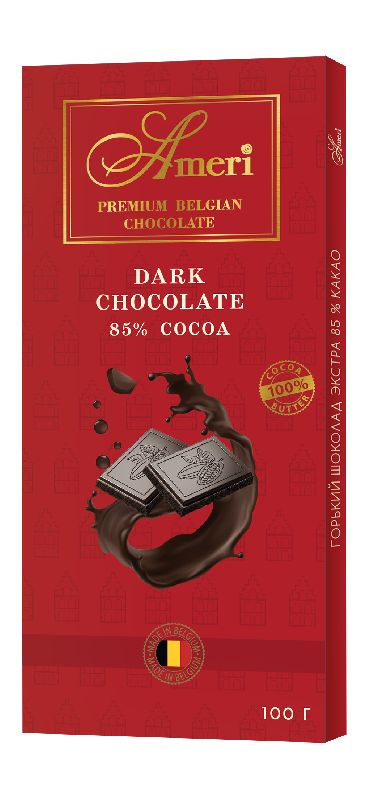 Шоколад AMERI CU-0162-006 экстра горький шоколад 85% 100г - купить с доставкой по выгодным ценам ...