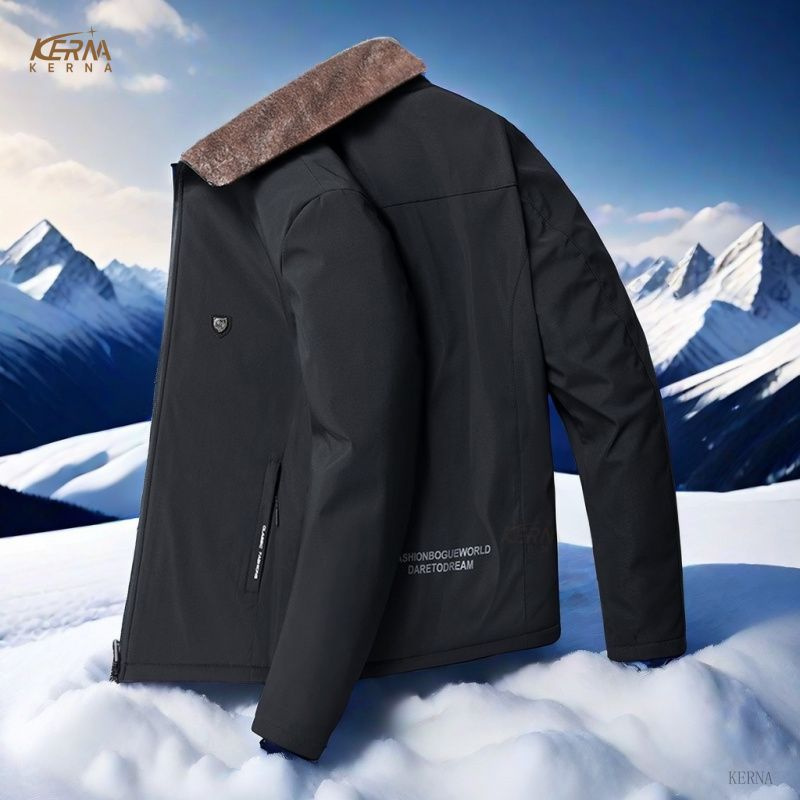 Куртка Мужской KERNA Бант черный лацканы Полиэфирное волокно, размер 50 Длинный куртка-пилот ...