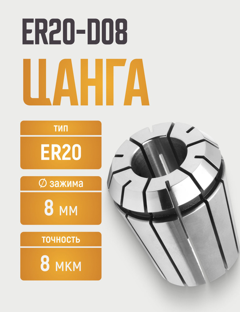ER20-D08 цанга с точностью 0,008 купить на OZON по низкой цене (2391824739)