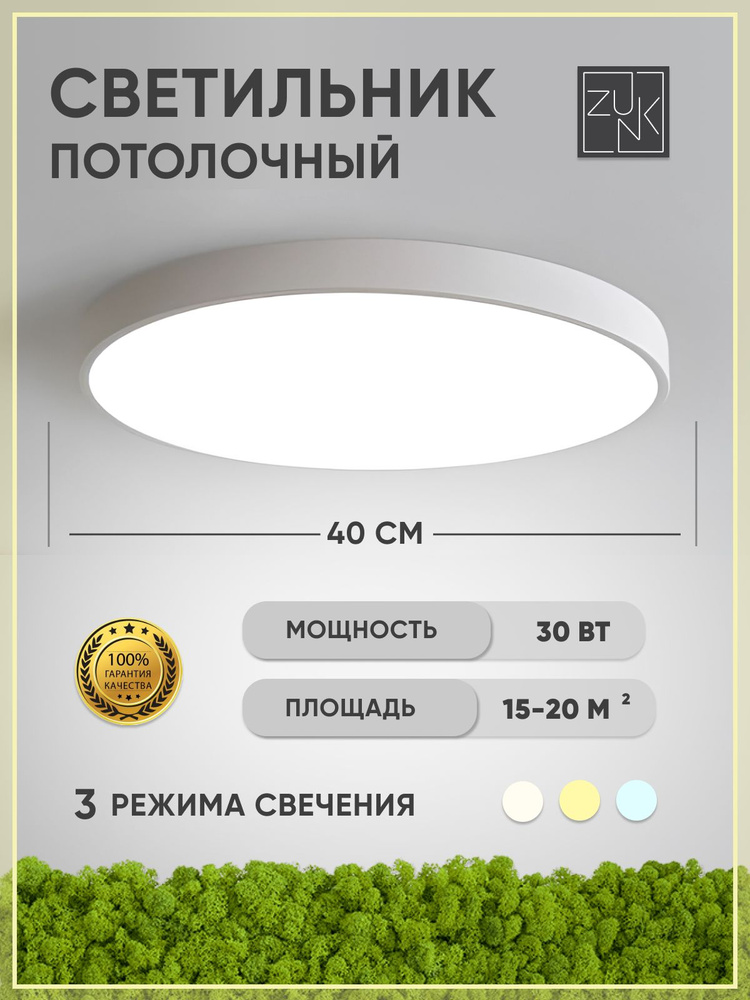 Светильник потолочный накладной светодиодный купить на OZON по низкой ...
