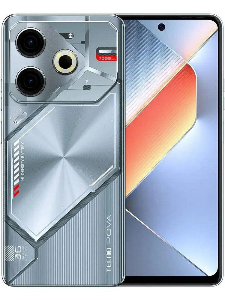 Смартфон Tecno Pova 6 Neo LI6 128 ГБ 8 ГБ Серебряный 6.8 IPS LI6 128+8 ...