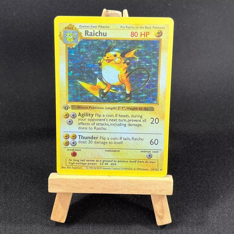 Оригинальная коллекционная карточная игра Pokemon cards Raichu Base Set ...