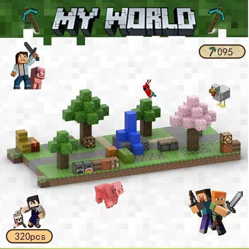Магнитный конструктор Minecraft,Парк с фонтанами,320,Бесплатные 10 ...