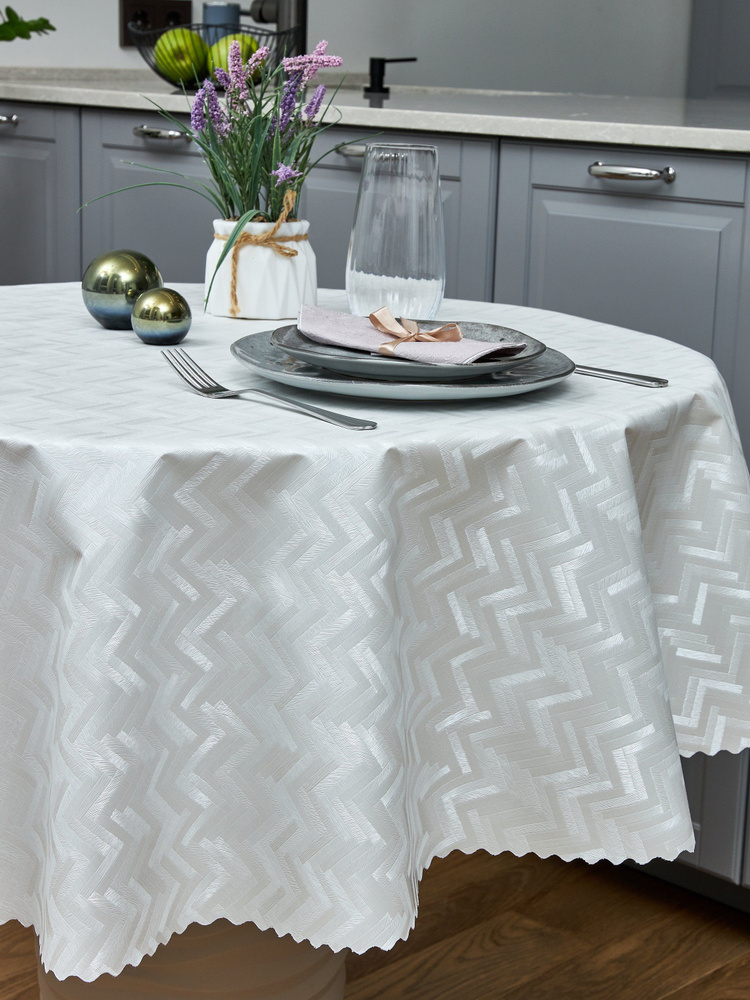 Скатерть клеенка овальная 110*140 см ЗигЗаг водоотталкивающая купить на ...