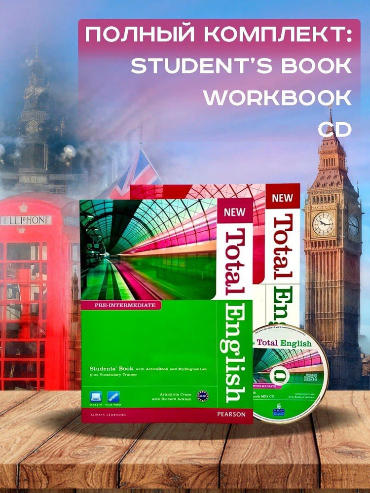 New Total English Pre-Intermediate Student's Book + Workbook + CD ...