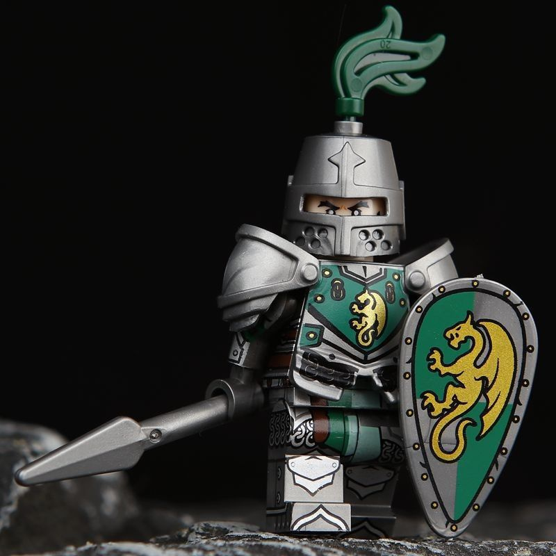 Средневековый рыцарь сборная модель Black Hawk Knight minifigure Dragon ...