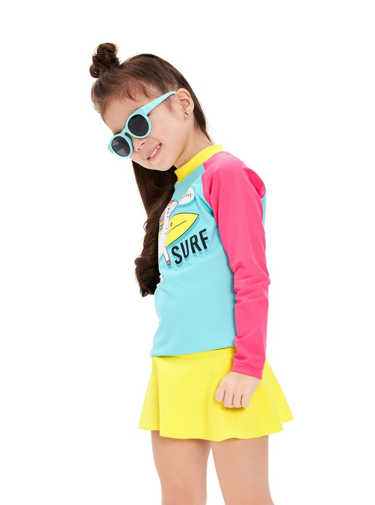 Плавки Девочки OLDOS с юбочкой, с юбкой Нейлон, Спандекс желтый, размер 128 Средняя Китай ...