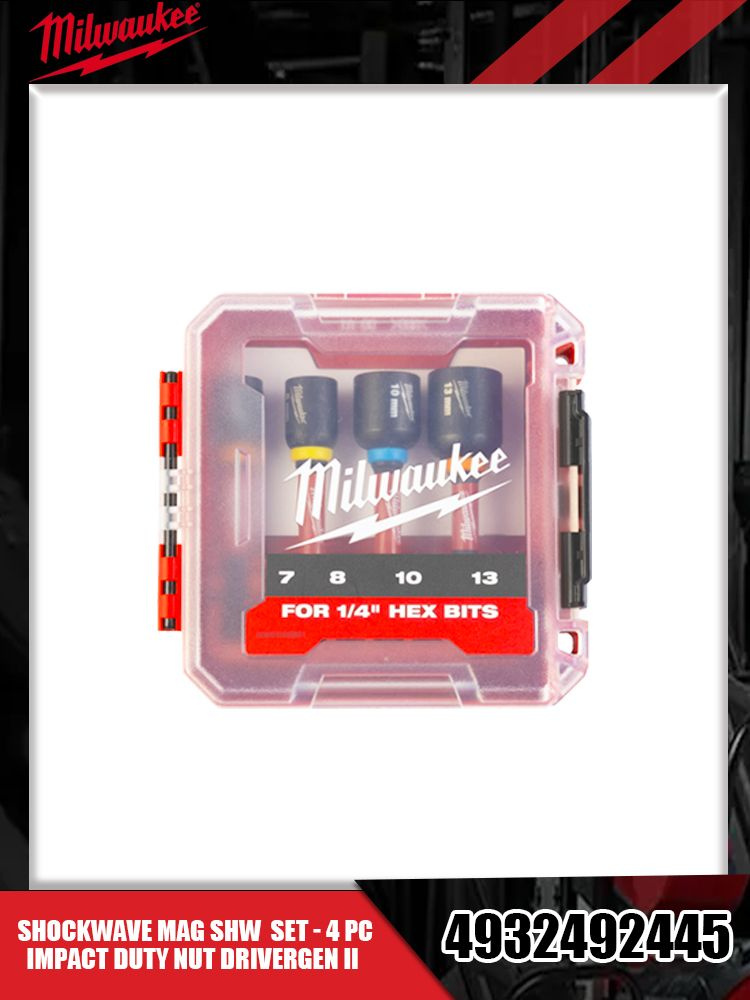 Milwaukee 4932492445 Ударный инструмент SHOCKWAVE Набор гайковертов - 4 ...