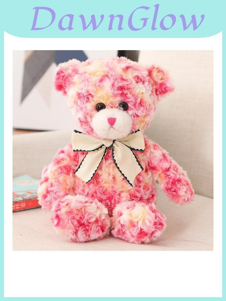 плюшевая игрушка soft and huggable teddy bear, материал бархат с розой ...