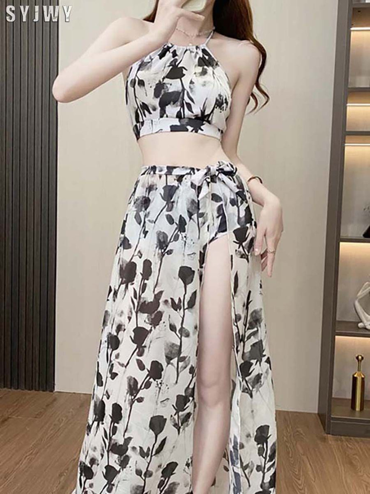 Купальник раздельный Женский SYJWY черный, размер 42 Плавание Китай Люверсы Другое Другое ...