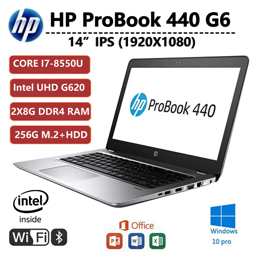 Ноутбук HP, 14, 14" Probook 440 G6, Intel Core i5-8250U, 16 ГБ, 500, Intel UHD Graphics 620 ...