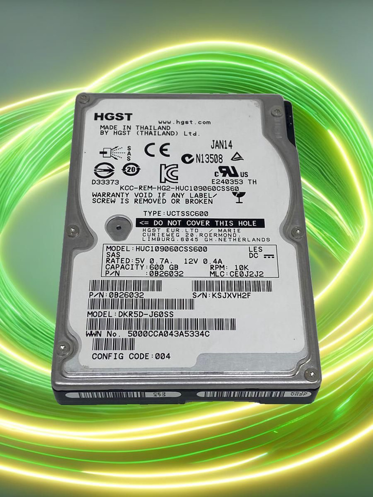 Жесткий диск H.G.S.T HUC109060CSS600 600 ГБ SAS для всех серверов HDD ...