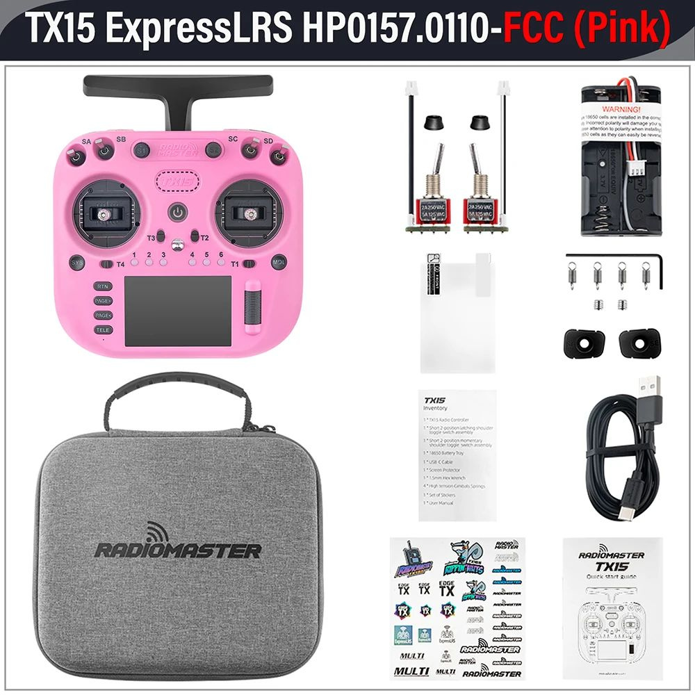 RadioMaster TX15 - 16 каналов, экран 3.5" IPS. ELRS 2.4ГГц, джойстики ...