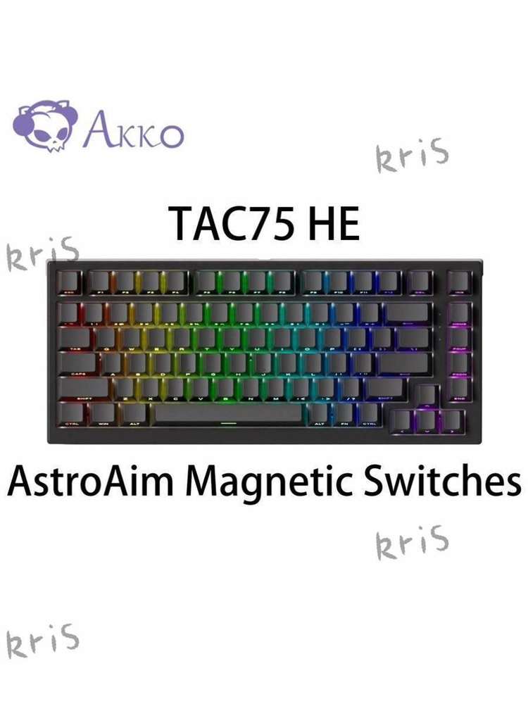 AKKO Игровая клавиатура проводная Магнитная клавиатура AKKO TAC75 HE,AstroAim Magnetic Switches ...