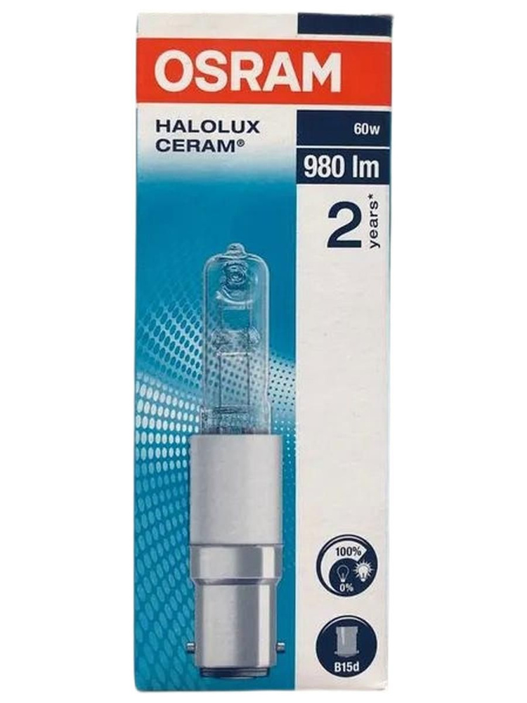 Лампа Osram 64406 Halolux Ceram B15d 60W купить на OZON по низкой цене ...