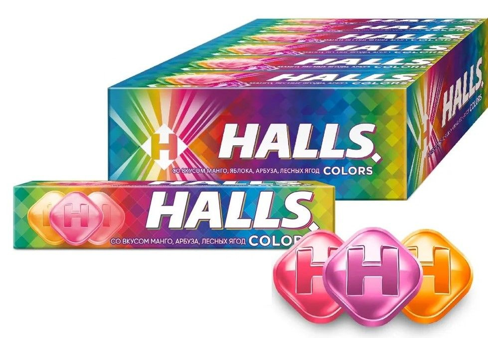 Леденцы Halls Colors, 25г x 12 шт купить на OZON по низкой цене ...