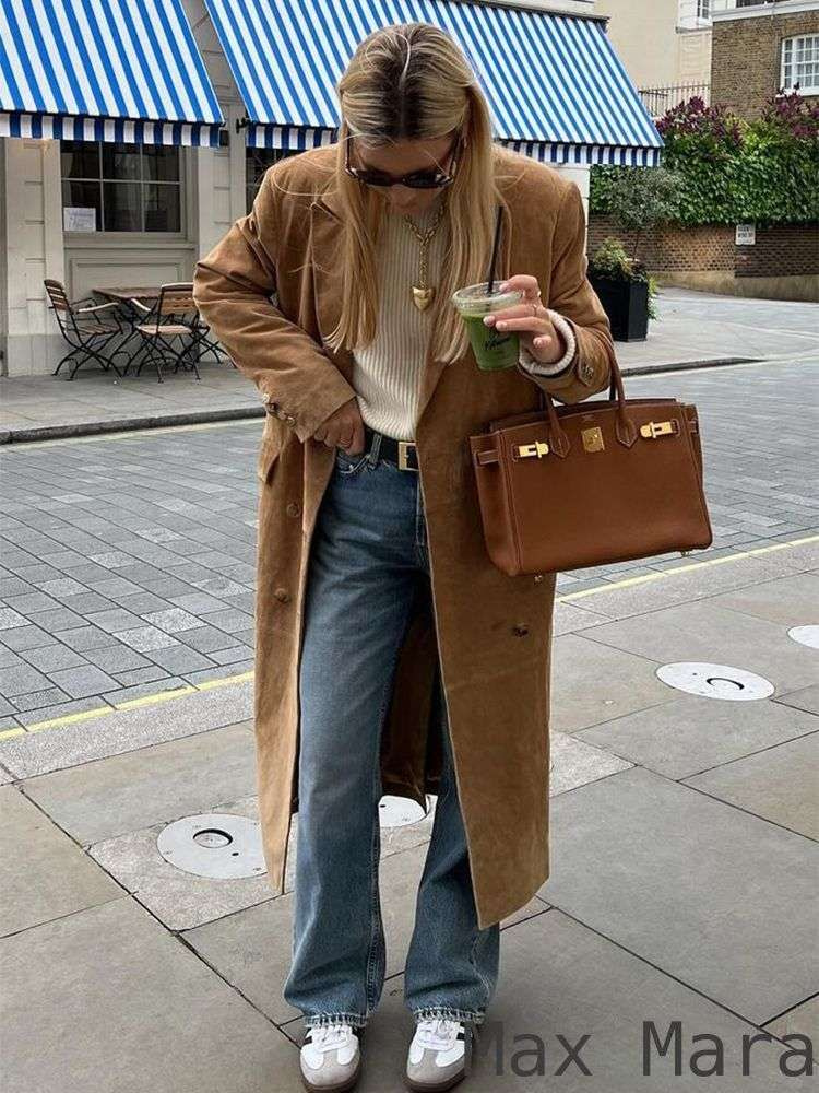 Плащ Женский Max Mara коричневый Длинный лацканы Манжеты, Воротник, размер 44 Политекс Китай ...