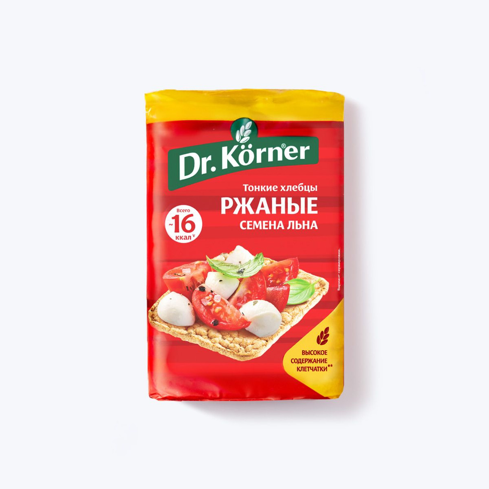 Хлебцы хрустящие Dr.Korner Ржаные с семенами льна, 100 г купить на OZON ...