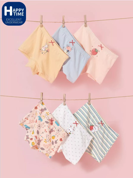 Комплект трусов Девочки Happy Time шорты, хипстеры Хлопок, Спандекс ...