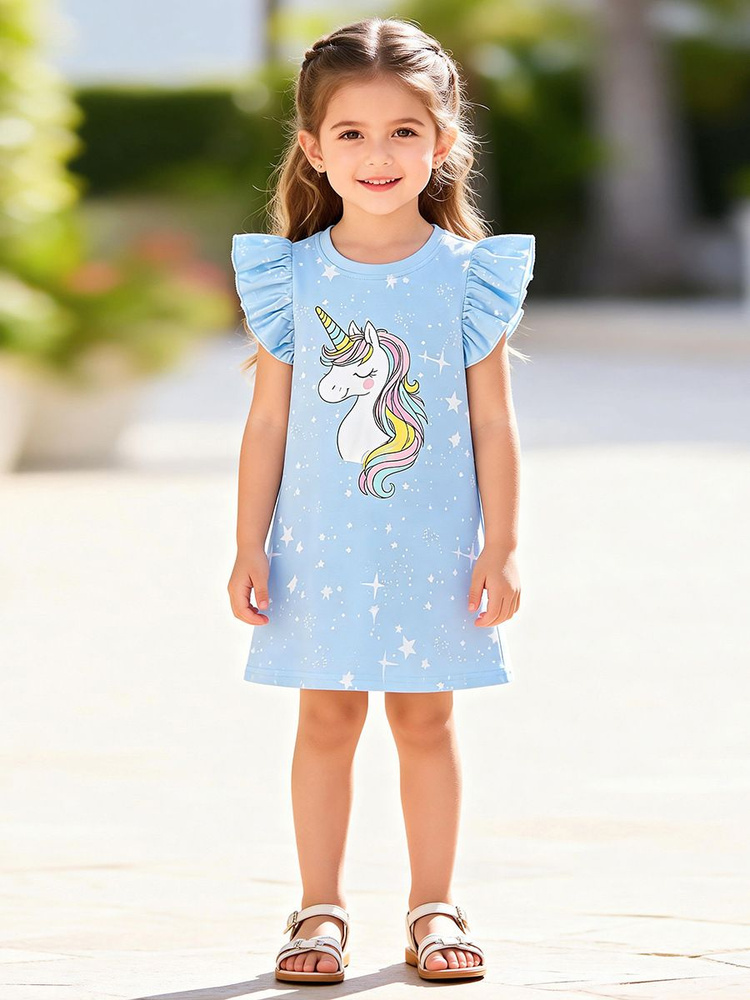 Платье Девочки H&M небесно-голубой, голубой Повседневный Без рукавов ...