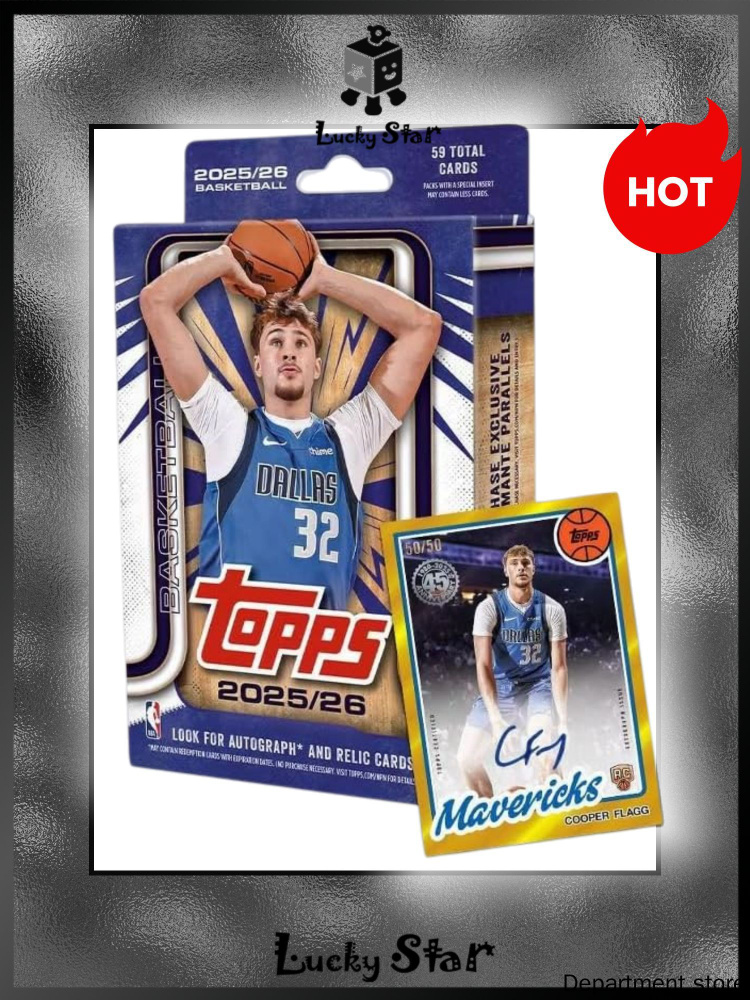 карточка,2025-26 TOPPS Basketball Hanger Box - (1 коробка содержит 59 ...