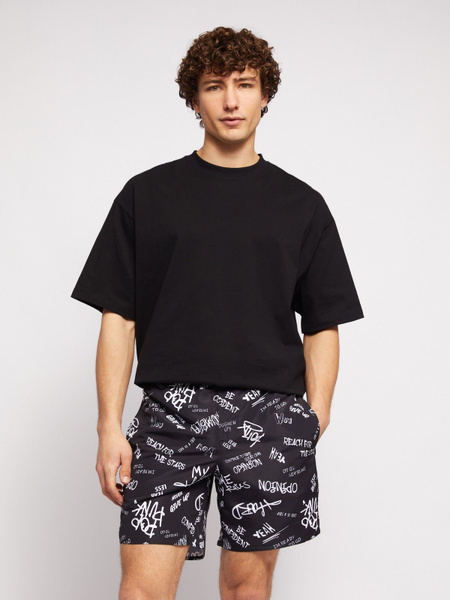 Шорты для плавания Мужской Zolla Полиэстер черный, размер 48 Китай Пляжный, рост 182-188 купить ...