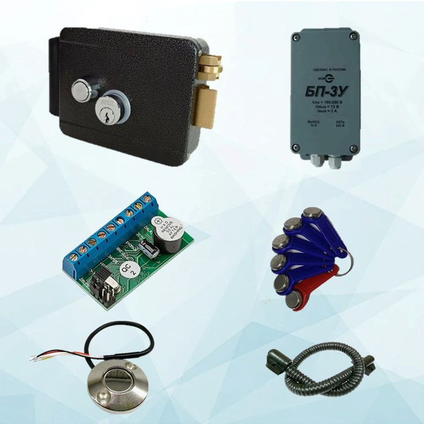 Комплект СКУД для калитки. считыватель Touch Memory, ключи, контроллер Z-5R, блок питания ...