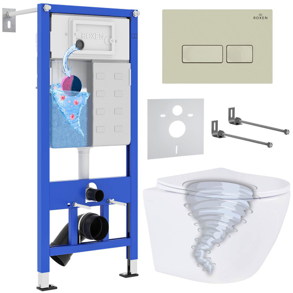 Инсталляция с подвесным унитазом 6 в 1 Roxen StounFix Dual Fresh 968326 ...