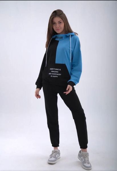 Костюм спортивный Женский ABM Fashion Повседневный двойка голубой ...