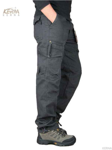 Брюки Мужской KERNA серый Джинс, размер 58 Без застежки На любой сезон Карманы, рост 100-116 ...