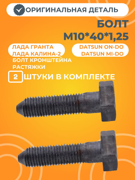 Болт автомобильный M10 х 1,25 LADA, 2 шт. купить c доставкой на OZON по ...