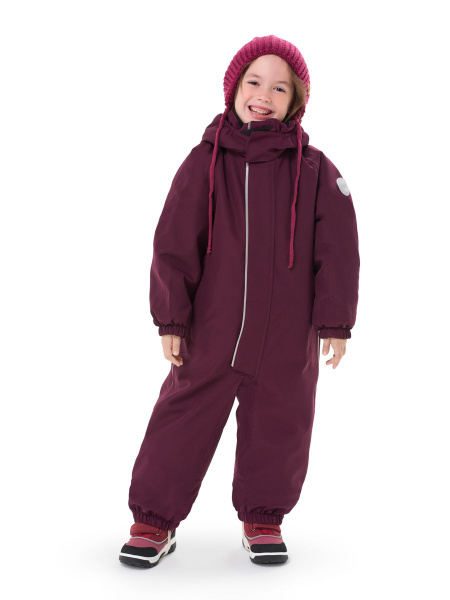 Комбинезон утепленный Девочки OLDOS, размер 134 баклажановый, бордовый Зима Повседневный ...