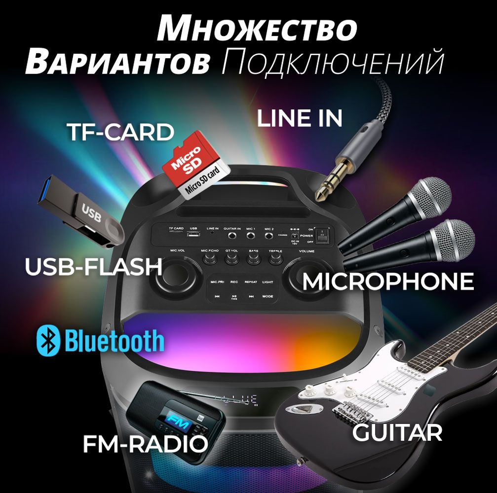 Беспроводная акустика Ginzzu GM-203, черно-серый, темно-серый - купить по низким ценам в ...