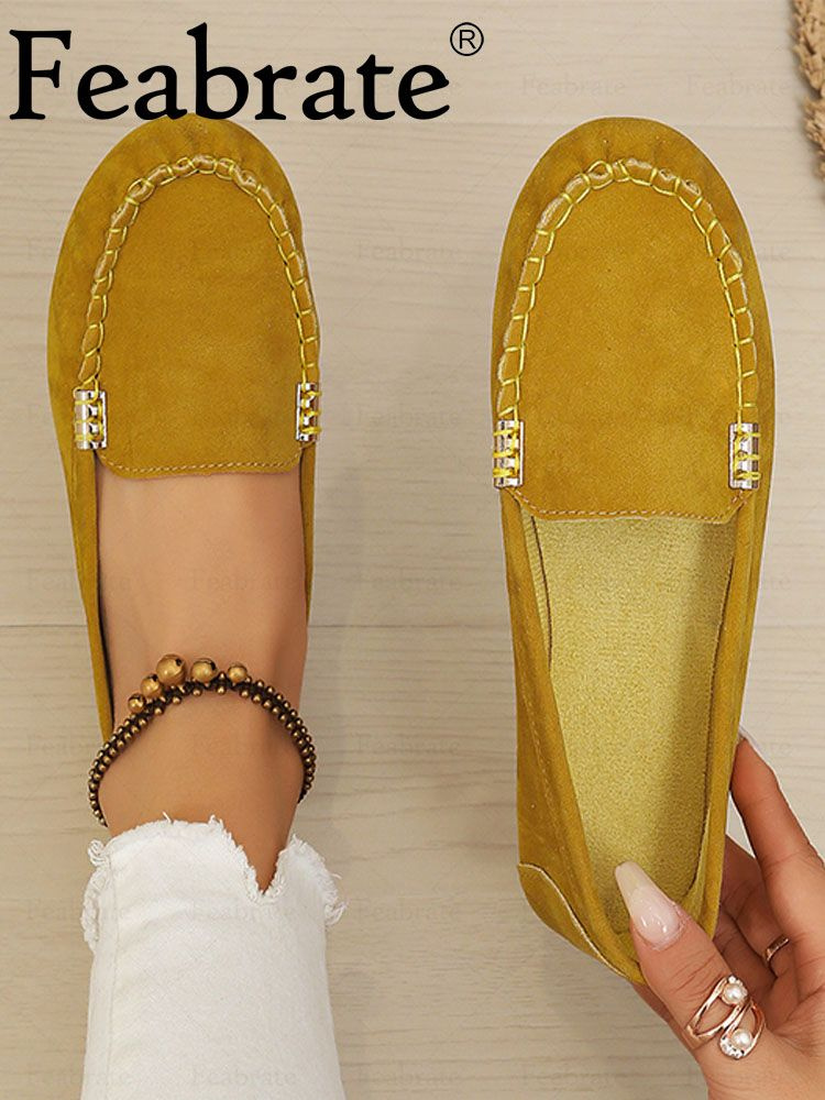 Мокасины Женский Feabrate черный, размер 44 Без застёжки Вышивка Лето Легкая модель, Мягкая ...