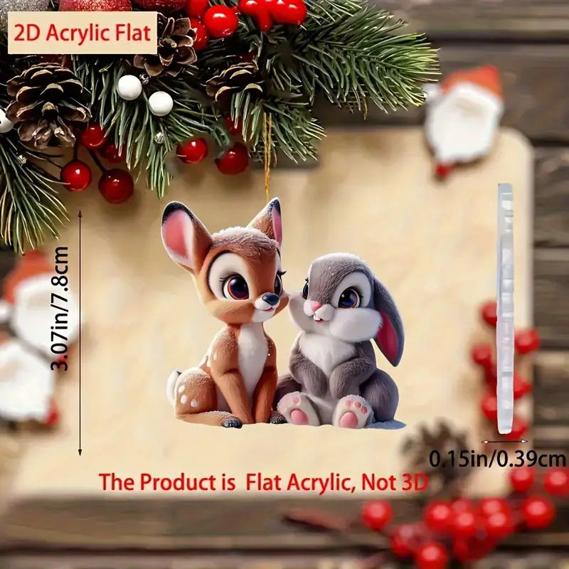 GEALFIS акриловое 2D украшение набор из 1 штук прозрачные декоративные подвески для новогоднего ...